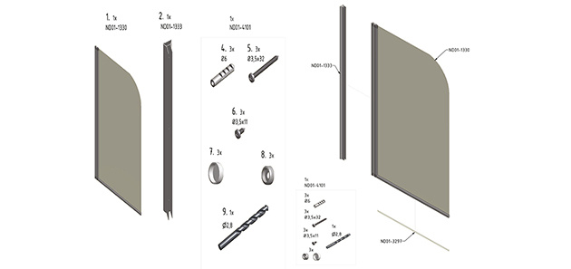 Vanová zástěna oboustranně otevíratelná SCREEN - ND | Roth Czech